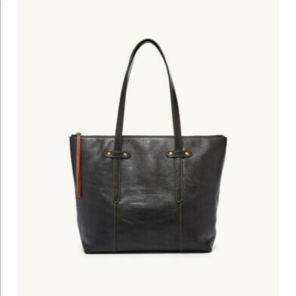 Fossil | Bags | Fossil Felicity Black Leather Tote | Poshmark